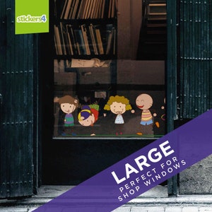 Cartoon Kids Border Window Decal #1 - Etsy