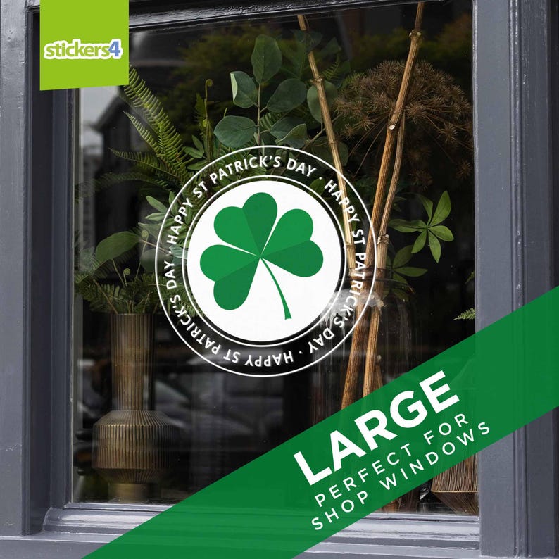 St. Patrick's Day Shamrock Roundel Window Sticker - Etsy