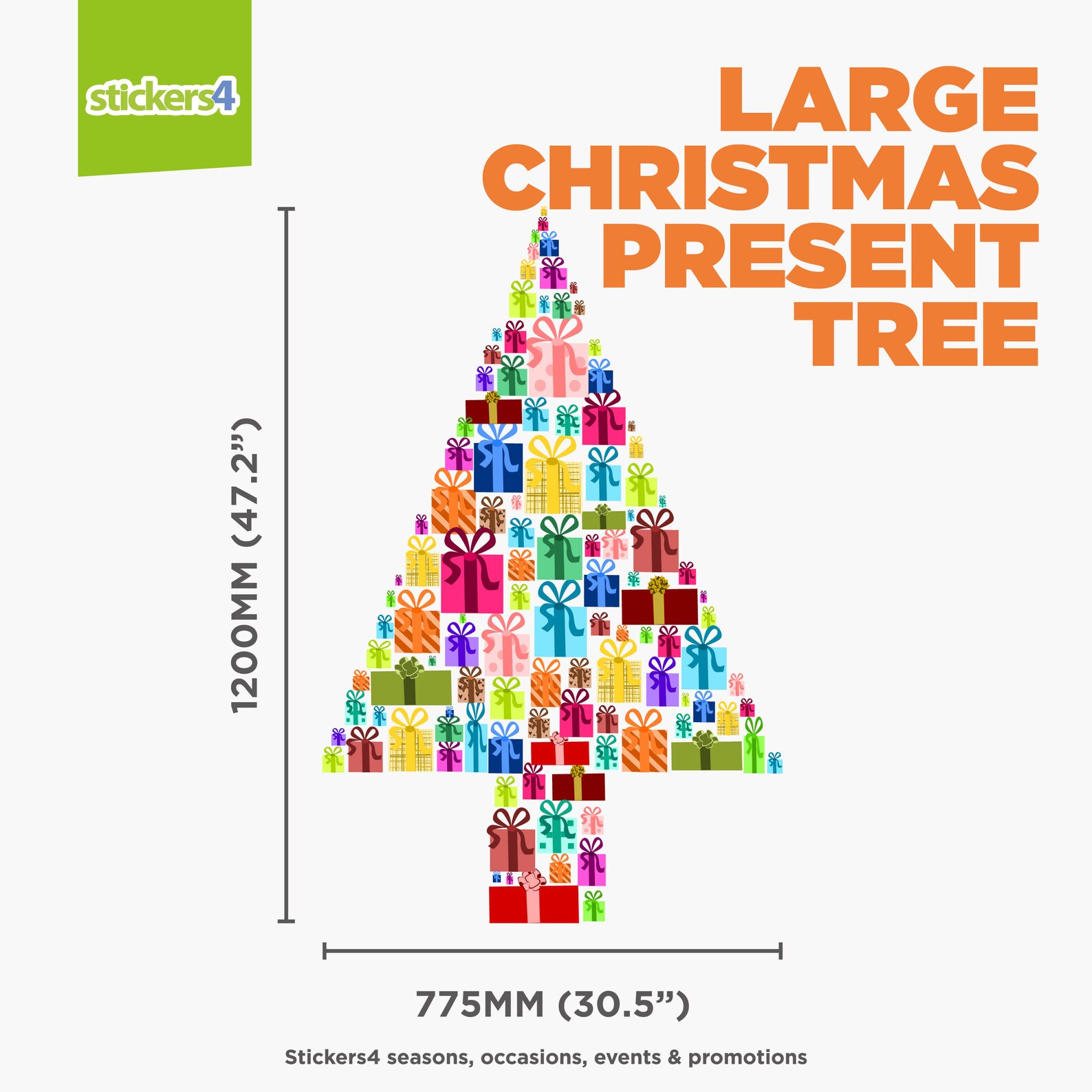 Christmas Present Tree Double-sided Window Cling Sticker - Etsy UK