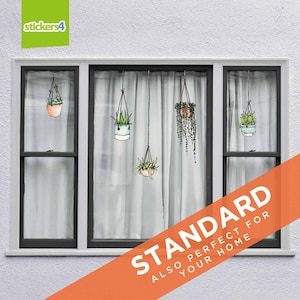 Illustrated Hanging Plants Window Stickers - Reusable No Adhesive ...