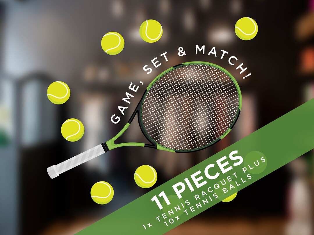 Game, Set & Match Tennis Racquet Window Sticker - Etsy