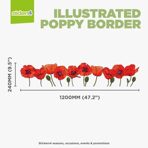 Illustrated Poppy Border - Window Sticker - Etsy