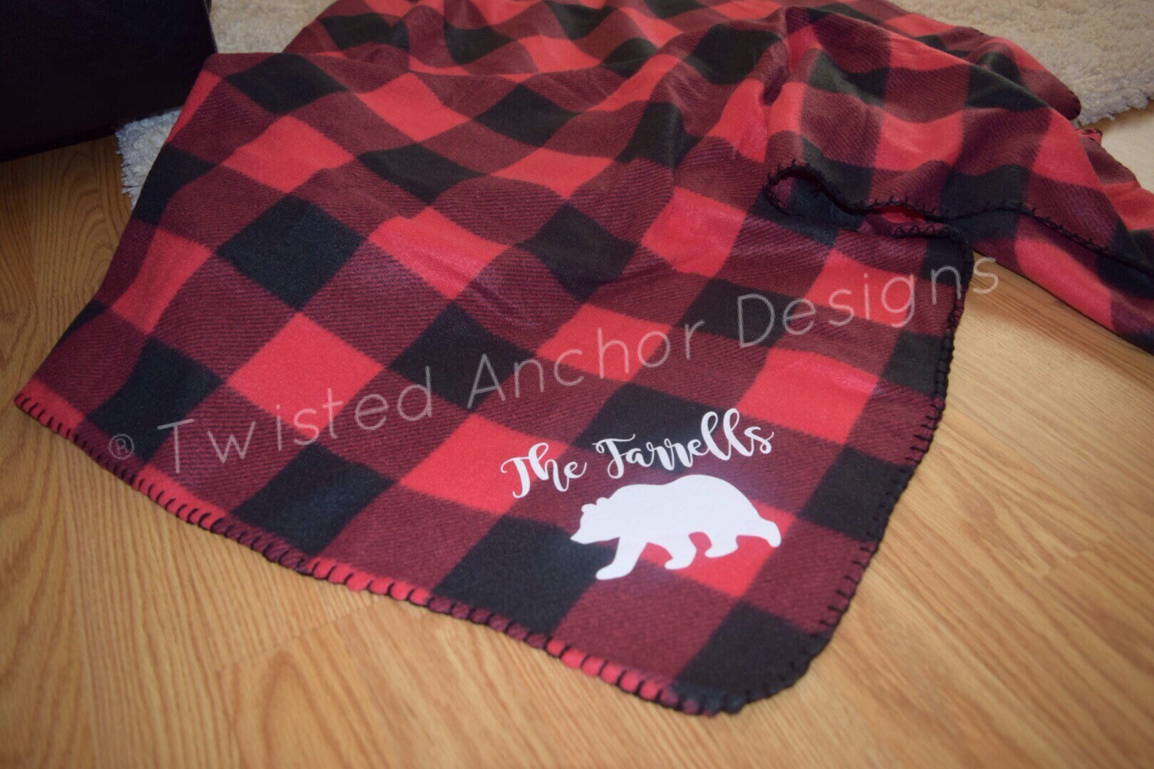 Custom Personalized Buffalo Plaid Fleece Throw Blanket Winter - Etsy