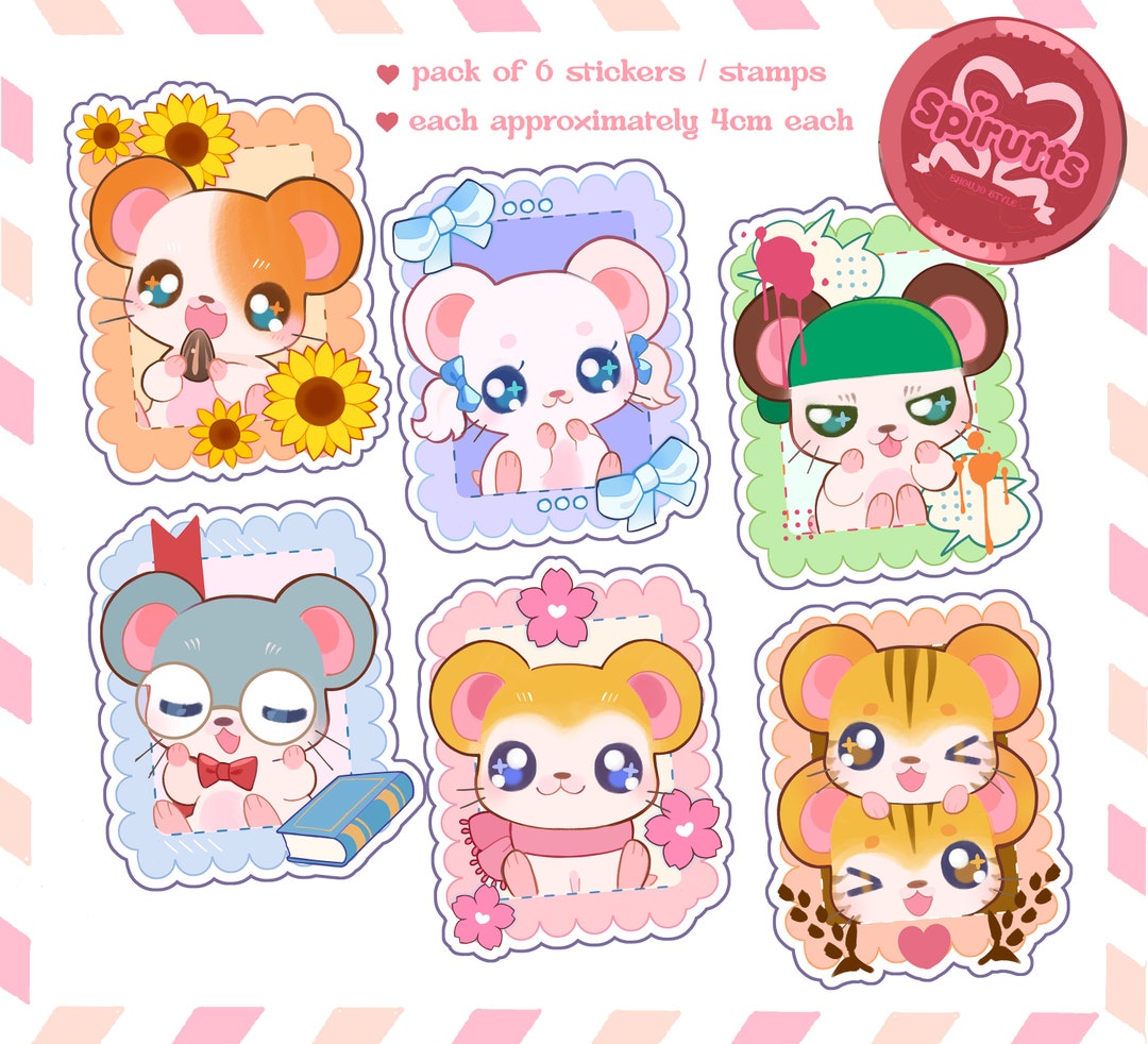 STICKER SET - Special Hamster Stamp Delivery! - Glossy Vinyl Peelback ...