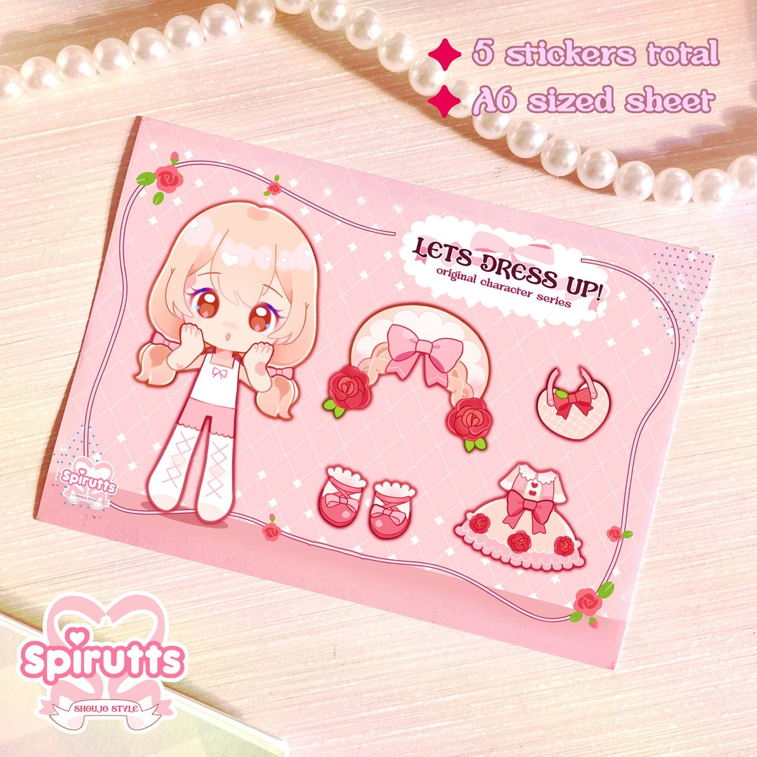 STICKER SHEET - Classic Lolita Dress-up! - Glossy Vinyl Peelback / 6 ...
