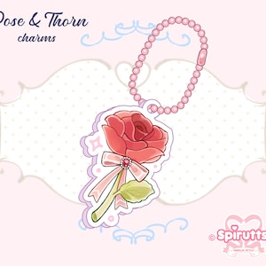 CHARMS COLLECTION - Rose & Thorn - Double-sided Acrylic/ball Chain ...