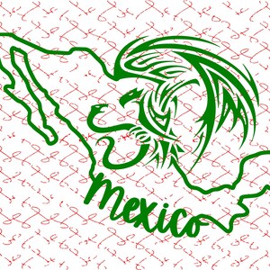 Combined Map and Emblem of Mexico - Etsy