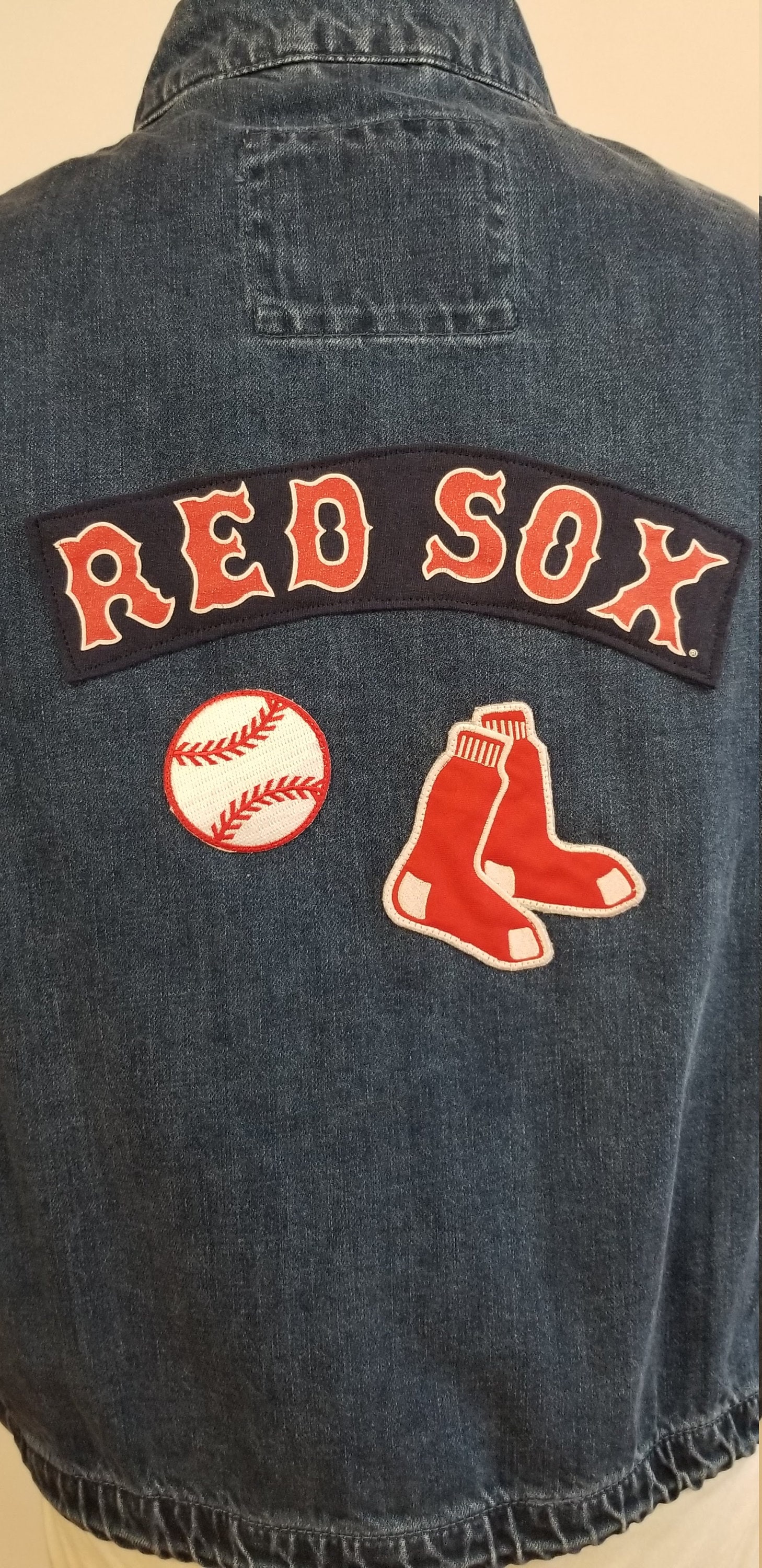 Boston Red Sox Denim Jean Baseball Jacket Upcycled Levi Jean - Etsy