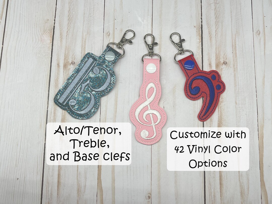 Music Keychain, Treble Clef, Bass Clef, Alto Clef, Tenor Clef, Keychain ...