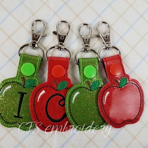 Apple Key Chain, Personalized Key Chain, Custom Key Chain, Teacher Gift ...