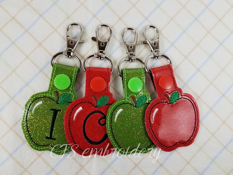 Apple Key Chain, Personalized Key Chain, Custom Key Chain, Teacher Gift ...