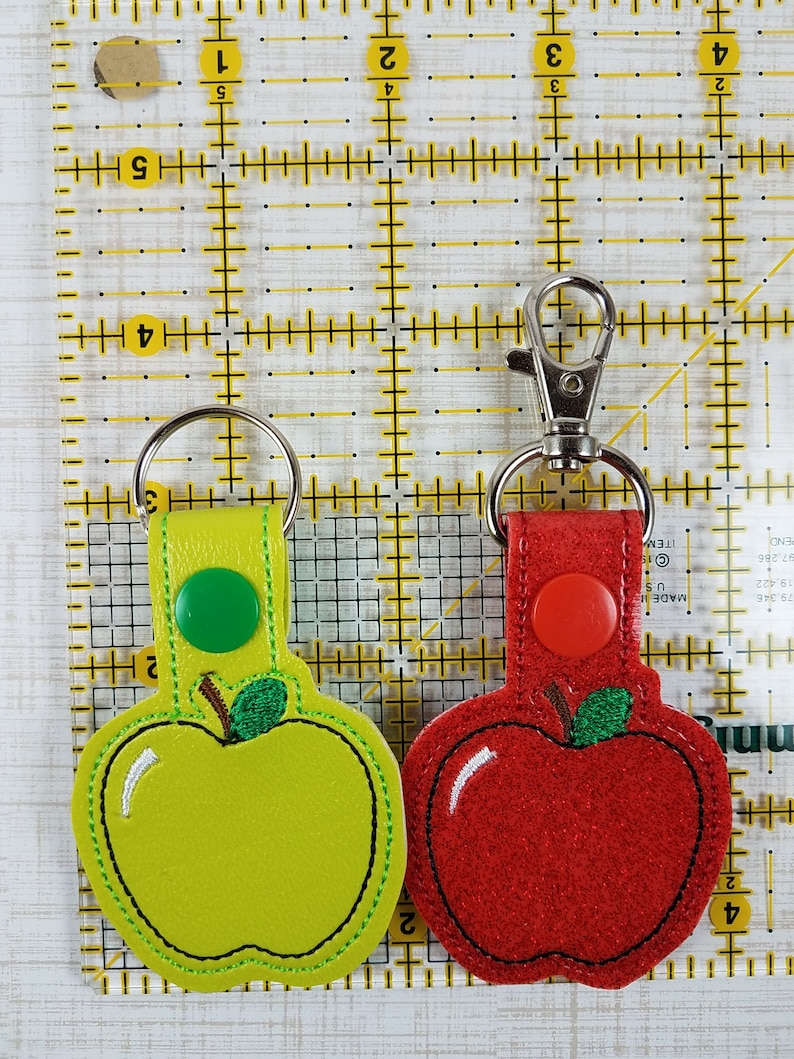 Apple Key Chain, Personalized Key Chain, Custom Key Chain, Teacher Gift ...