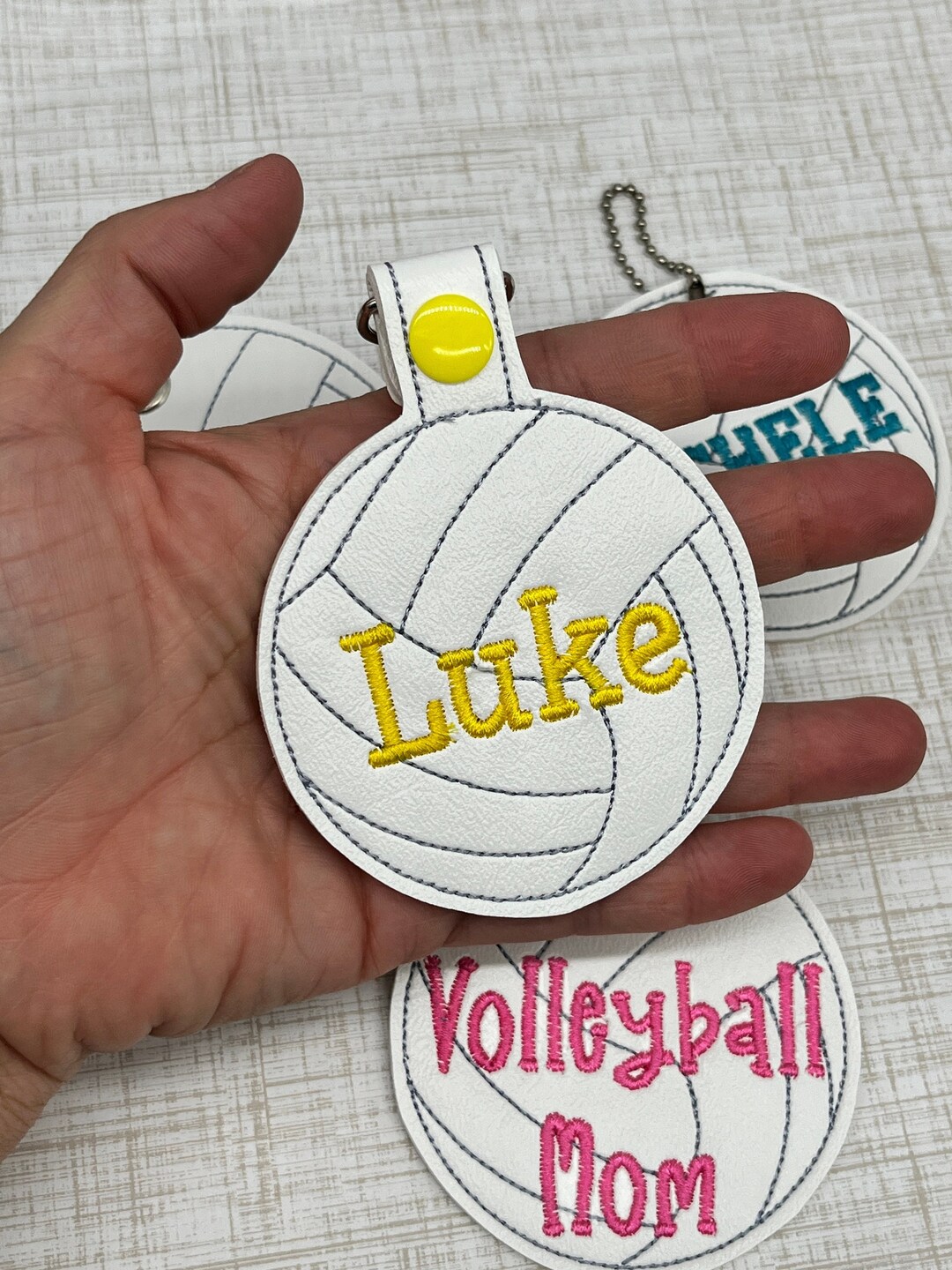 Volleyball Keychain, Custom Volleyball Nametag, Personalized Volleyball ...