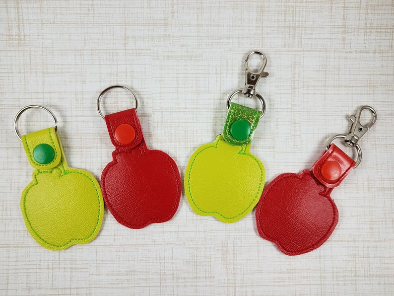Apple Key Chain, Personalized Key Chain, Custom Key Chain, Teacher Gift ...