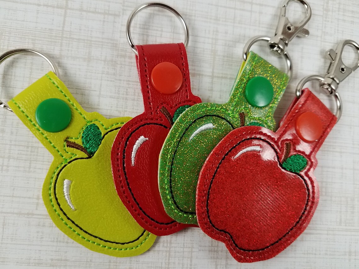 Apple Key Chain, Personalized Key Chain, Custom Key Chain, Teacher Gift ...