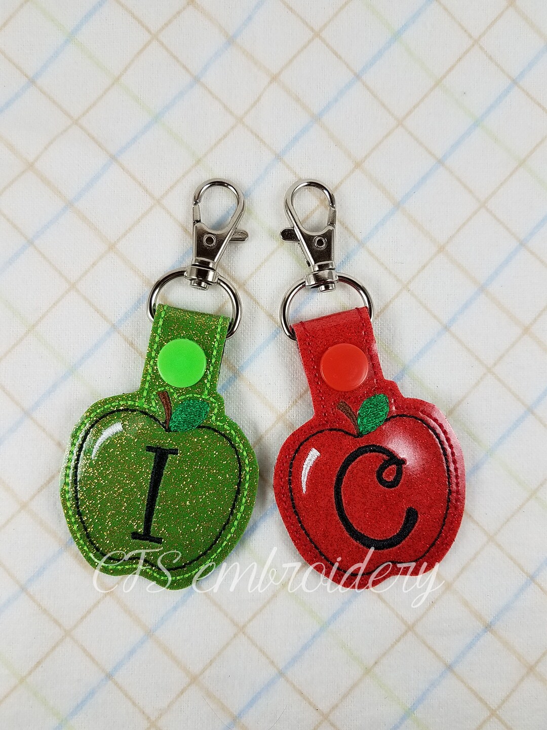 Apple Key Chain, Personalized Key Chain, Custom Key Chain, Teacher Gift ...