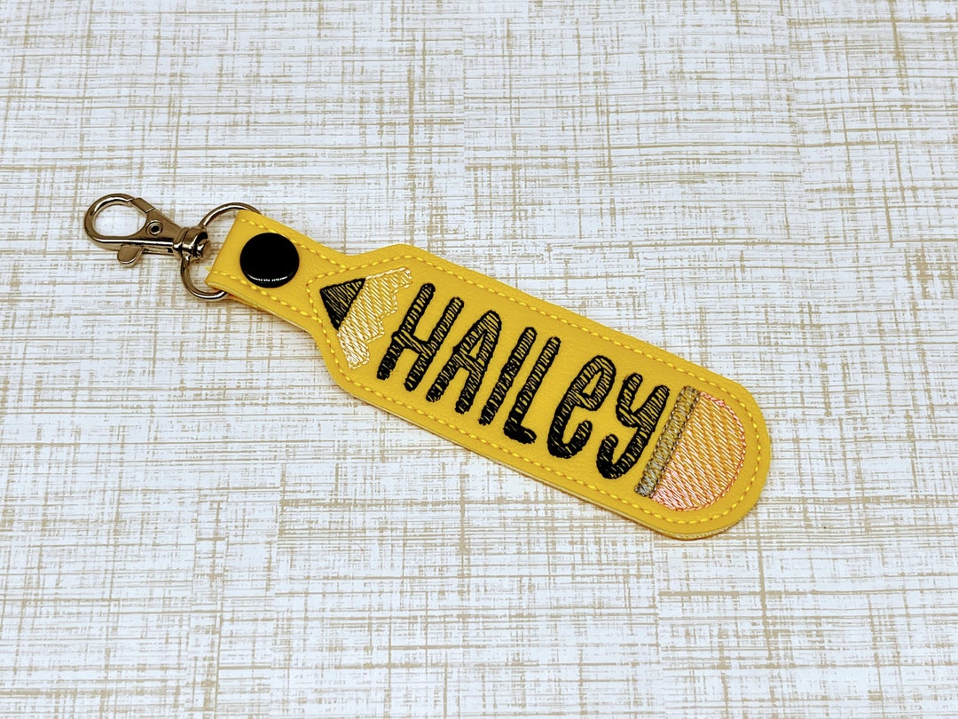 Custom School Nametag, Pencil Keychain, School Keychain, Backpack ...
