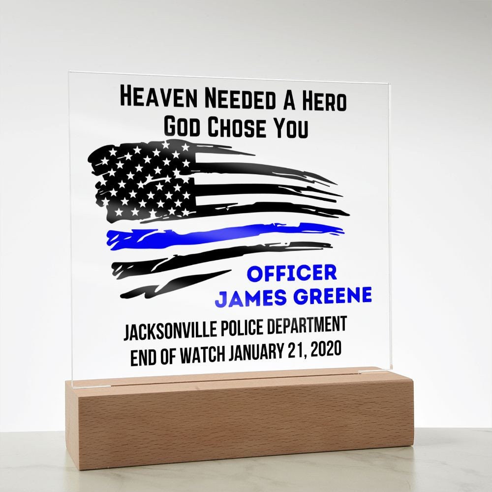 Fallen Officer Memorial, Acrylic Plaque, Police Officer Gifts, Thin ...