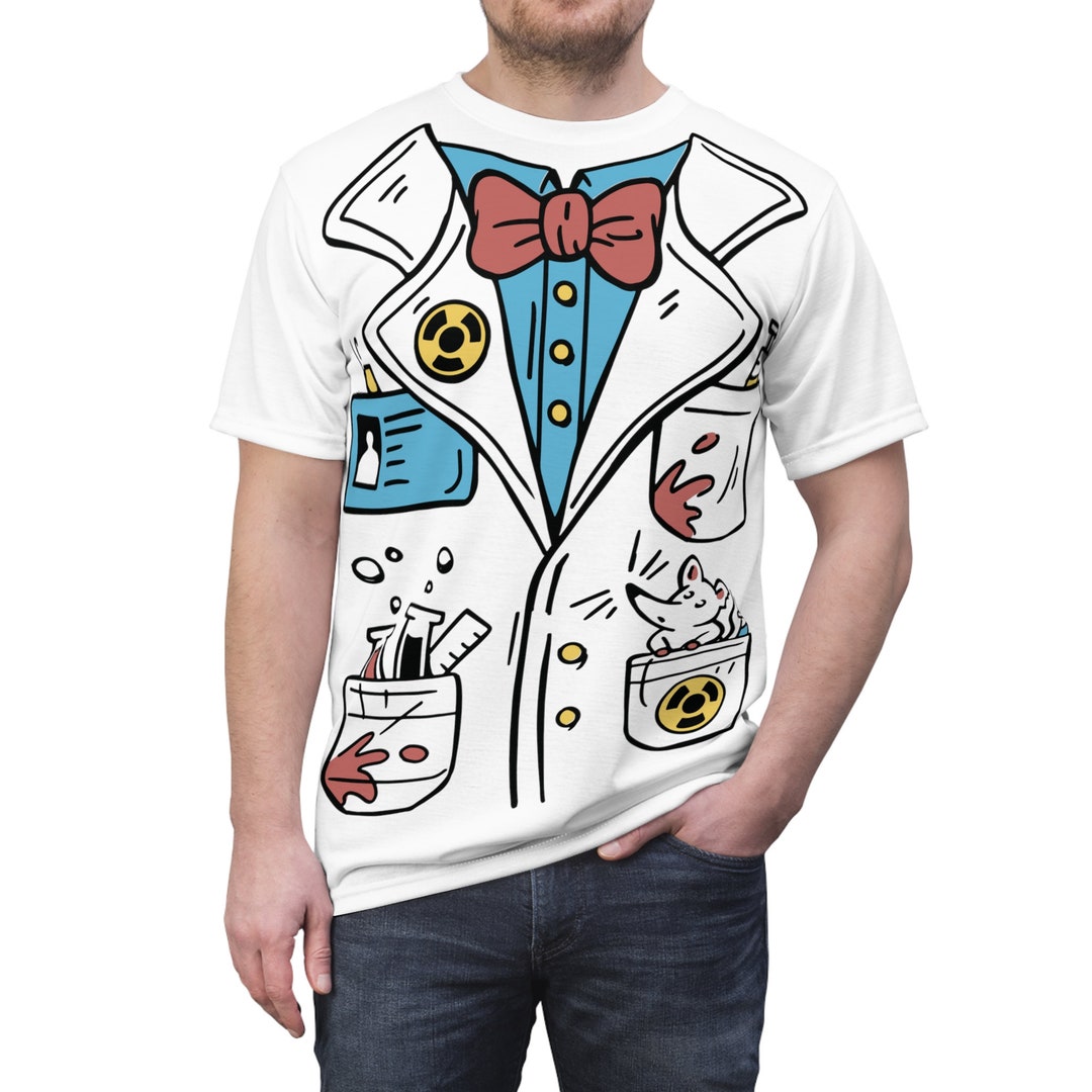 Mad Scientist Lab Coat Halloween Adult T-shirt Costume - Etsy