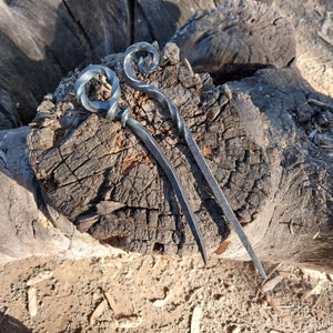 Hand Forged Iron Hairpin - Etsy Australia