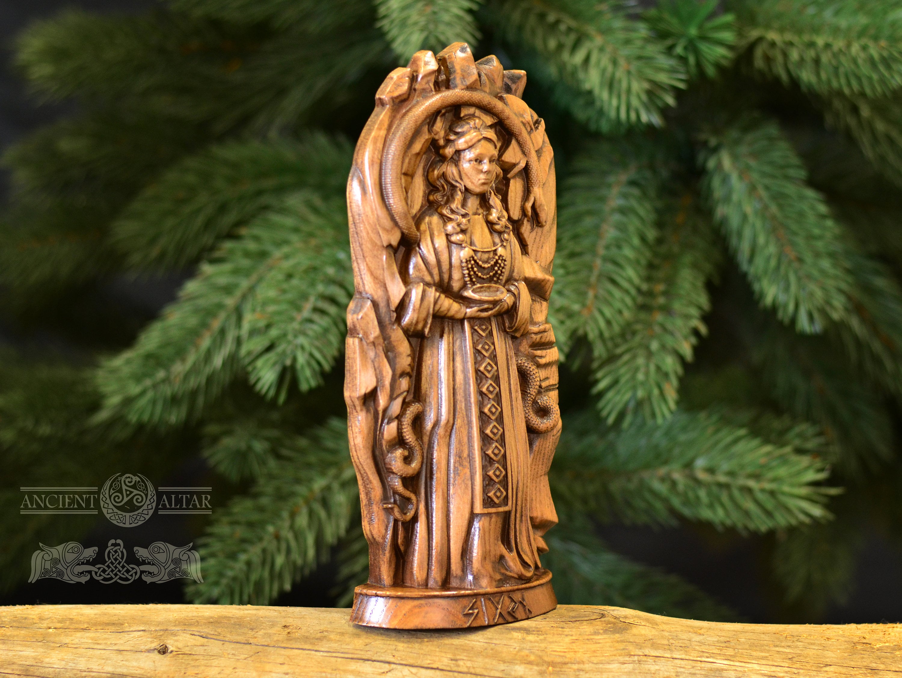 Sigyn Pagan Goddess Statue Altar Sigyn Wood Figurine Wooden - Etsy