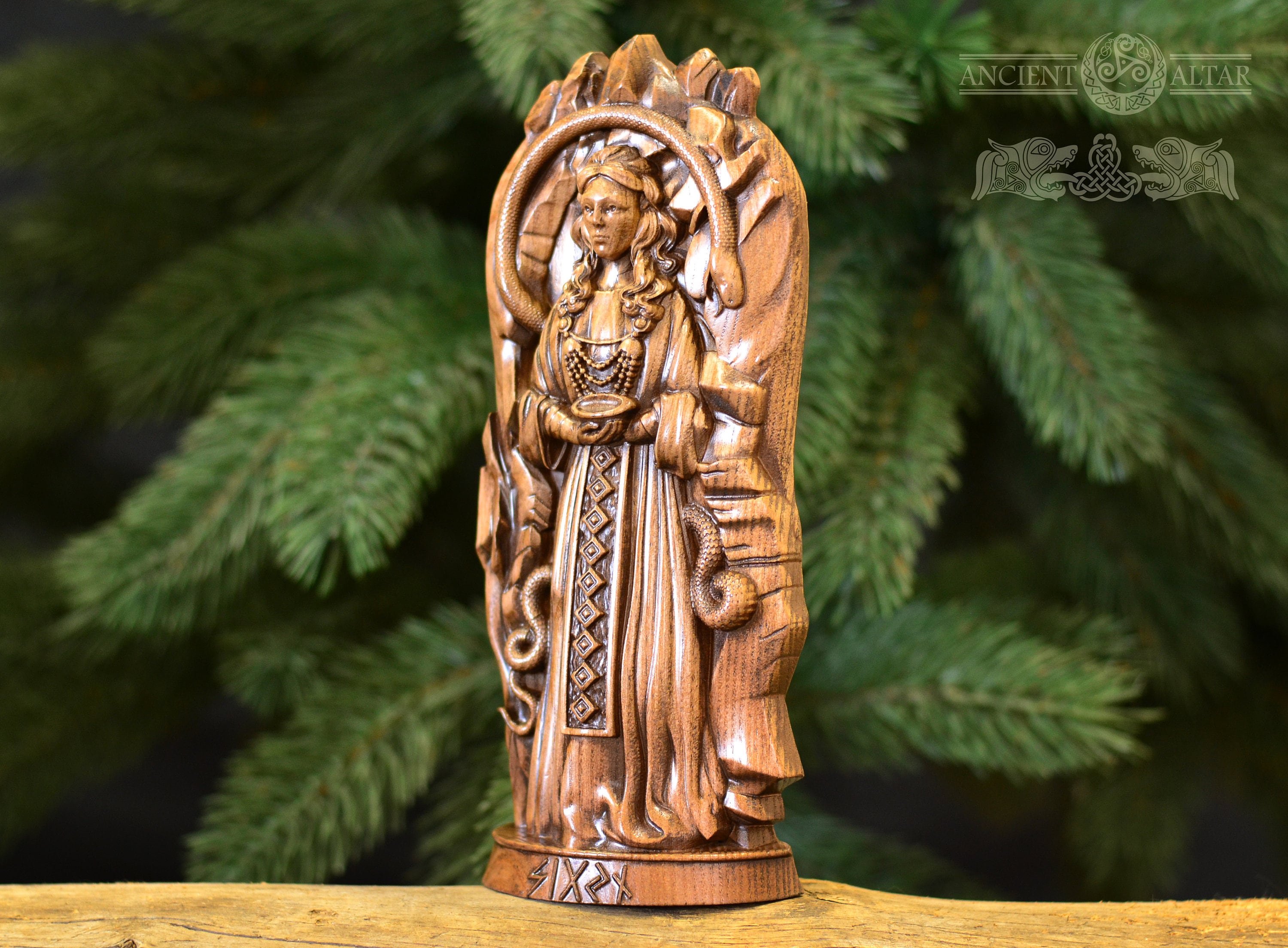 Sigyn Pagan Goddess Statue Altar Sigyn Wood Figurine Wooden - Etsy