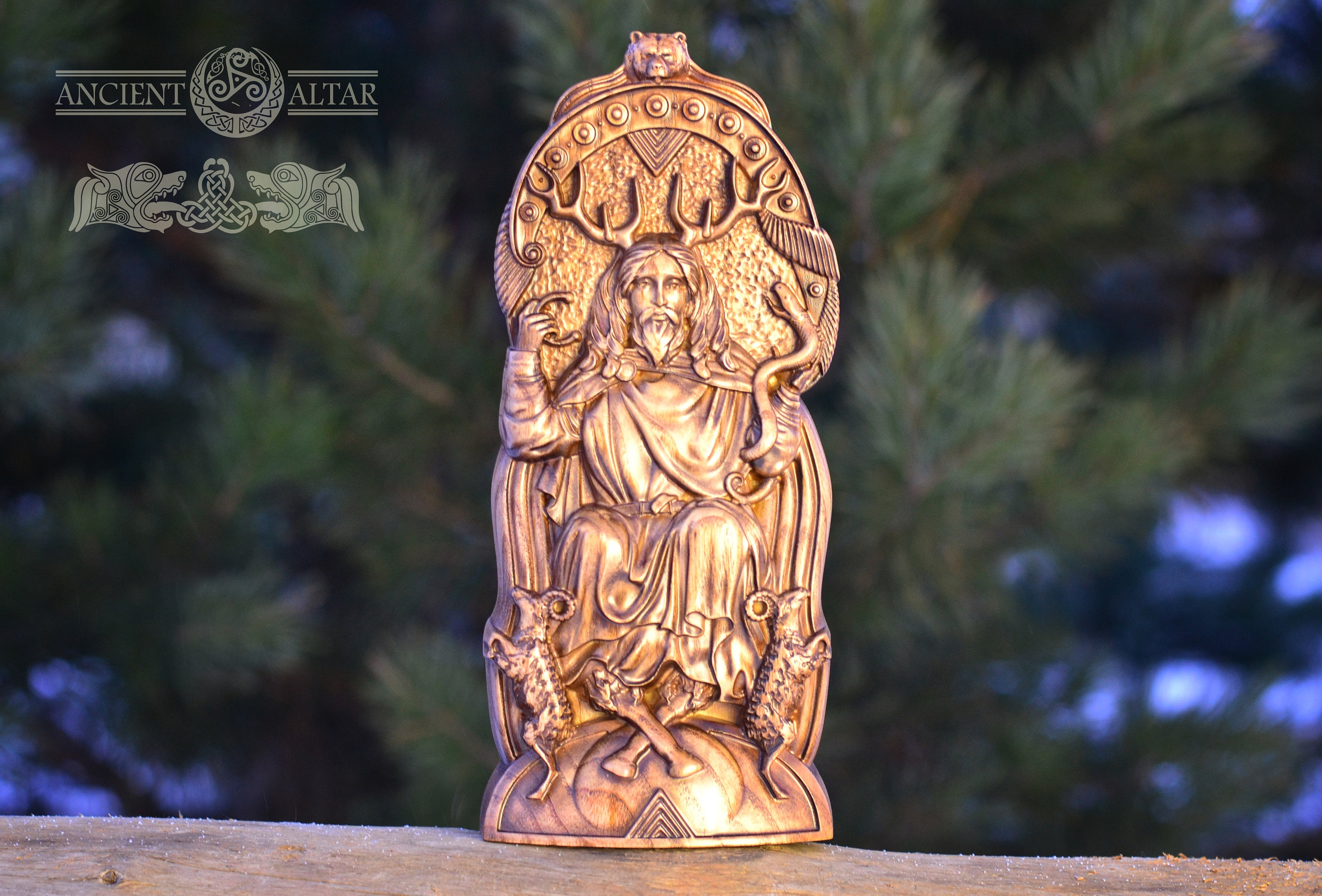 Cernunnos Statue Cernunnos Figure Cernun Wood Horned God - Etsy