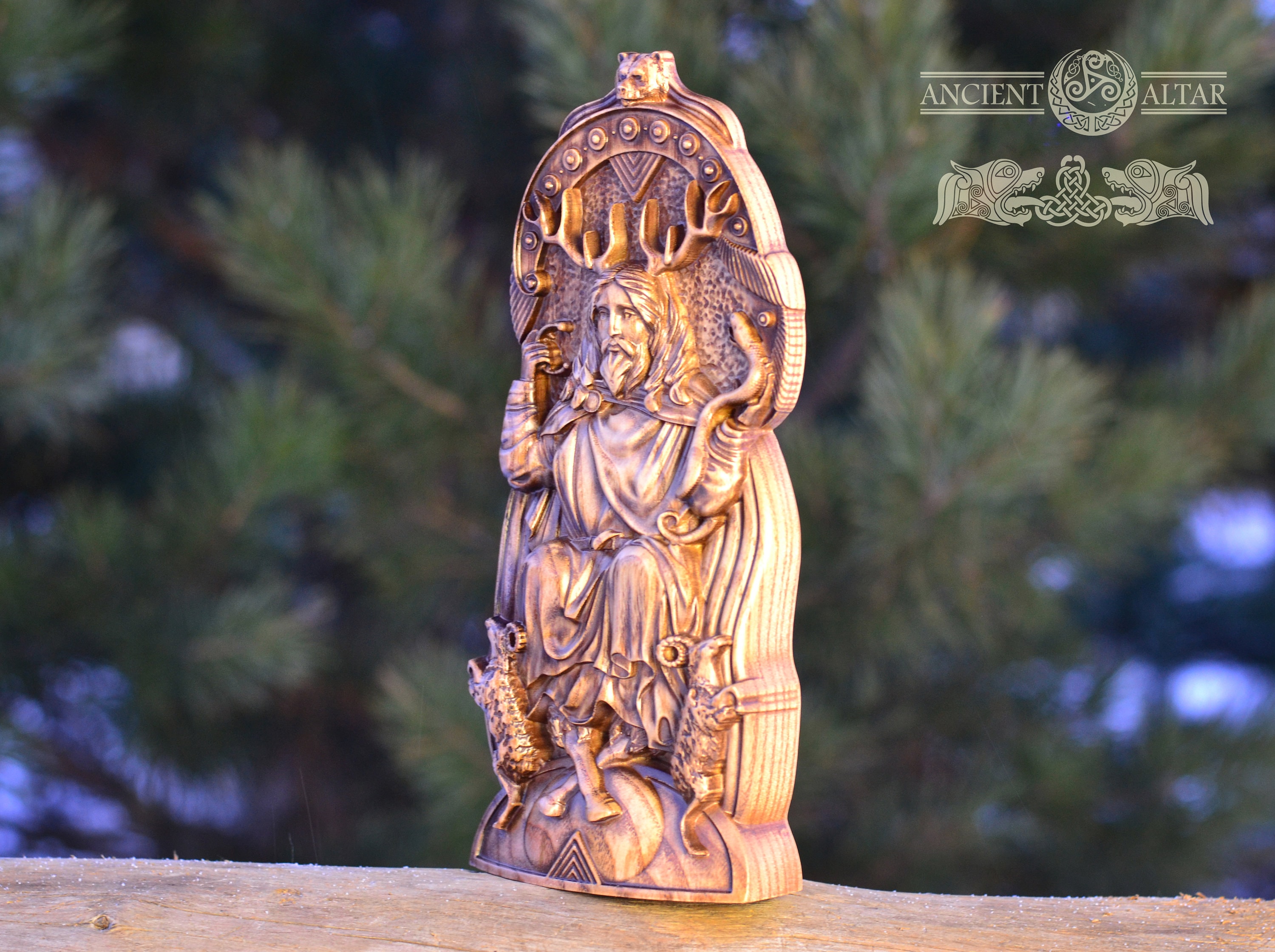 Cernunnos Statue Cernunnos Figure Cernun Wood Horned God - Etsy