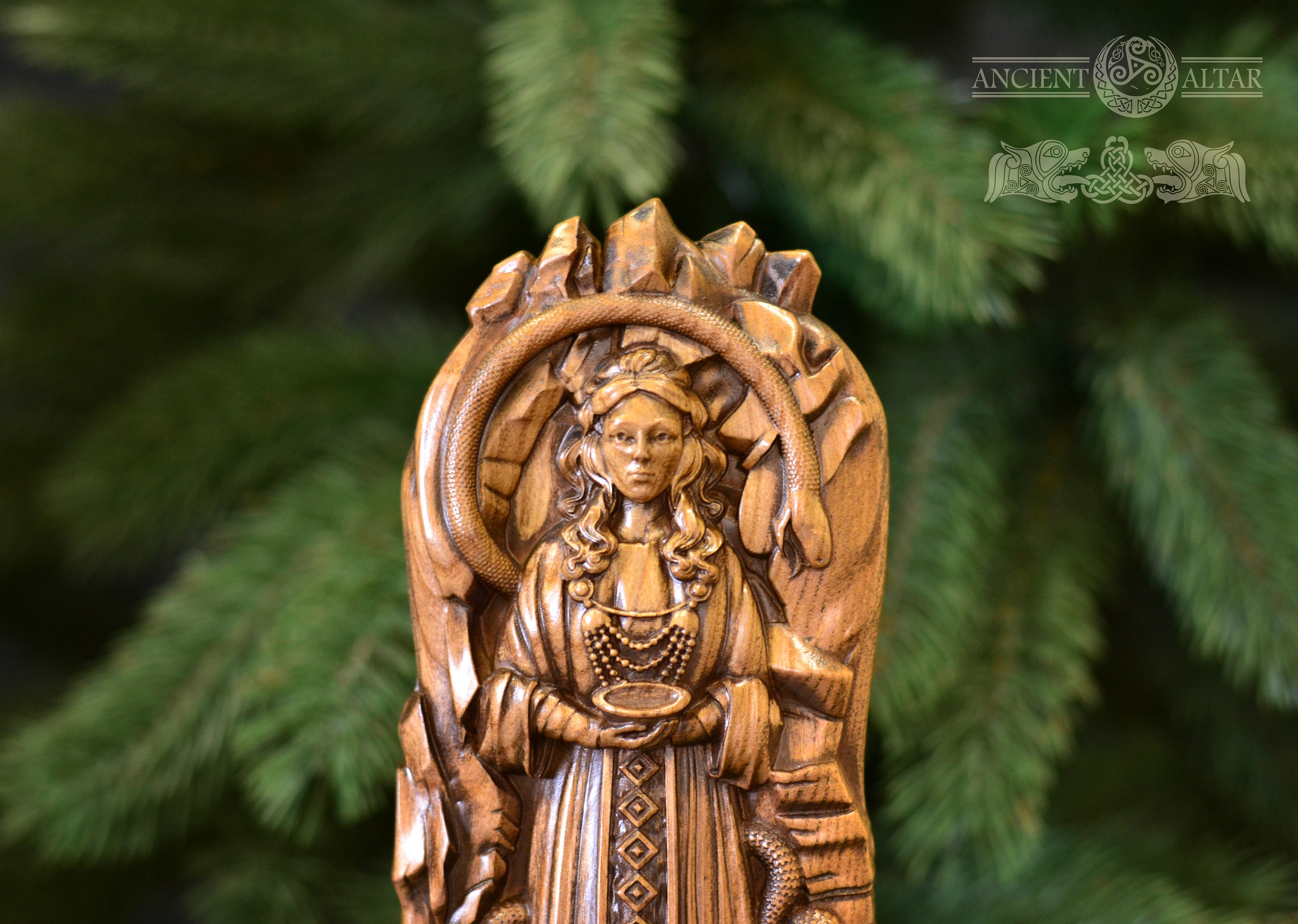 Sigyn Pagan Goddess Statue Altar Sigyn Wood Figurine Wooden - Etsy
