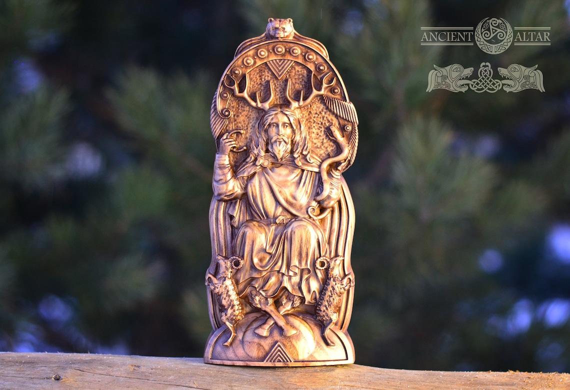 Cernunnos Statue Cernunnos Figure Cernun Wood Horned God - Etsy