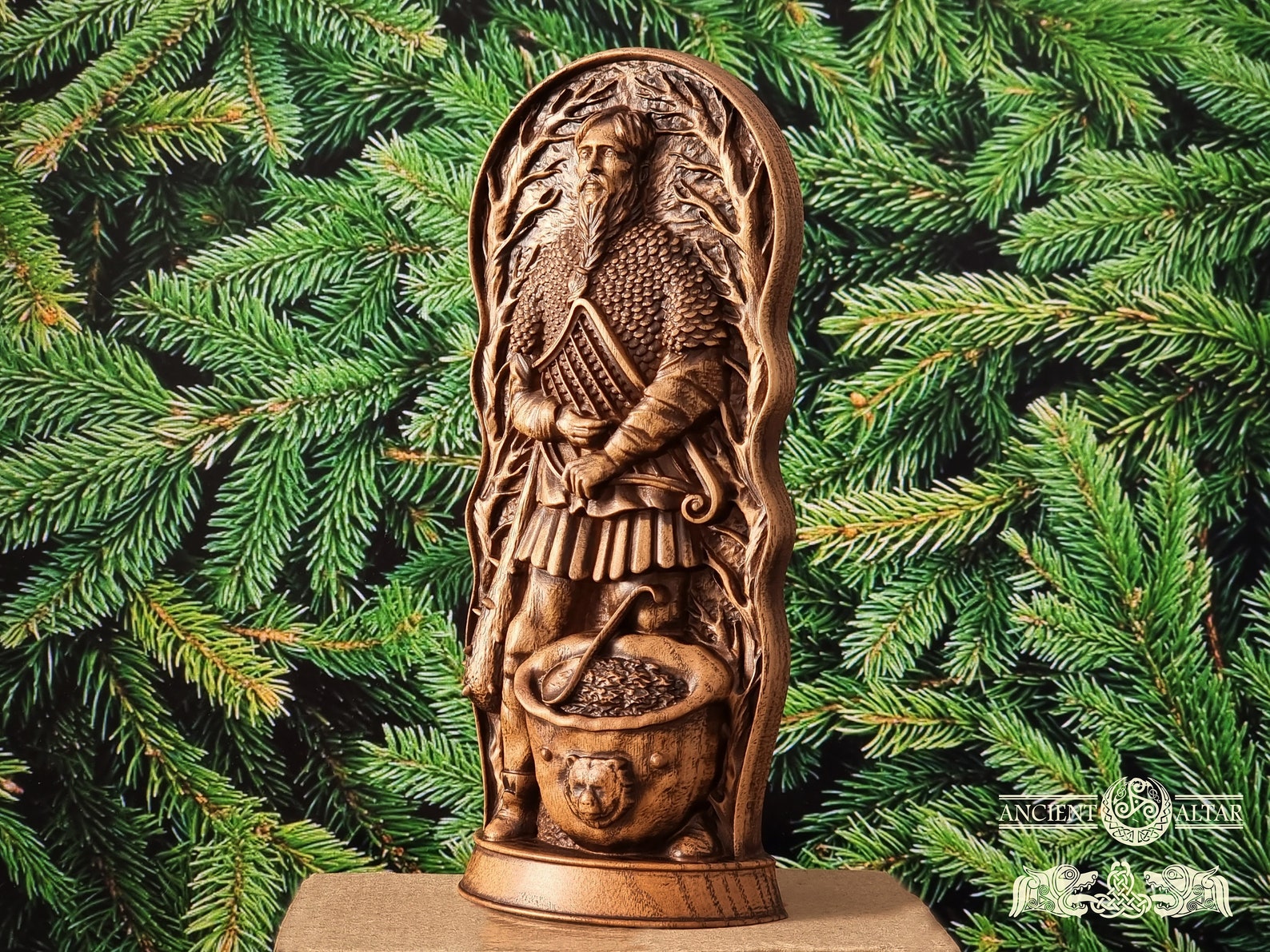 Oak Dagda Statue – Celtic God Figurine, Druid Altar Decor - Etsy