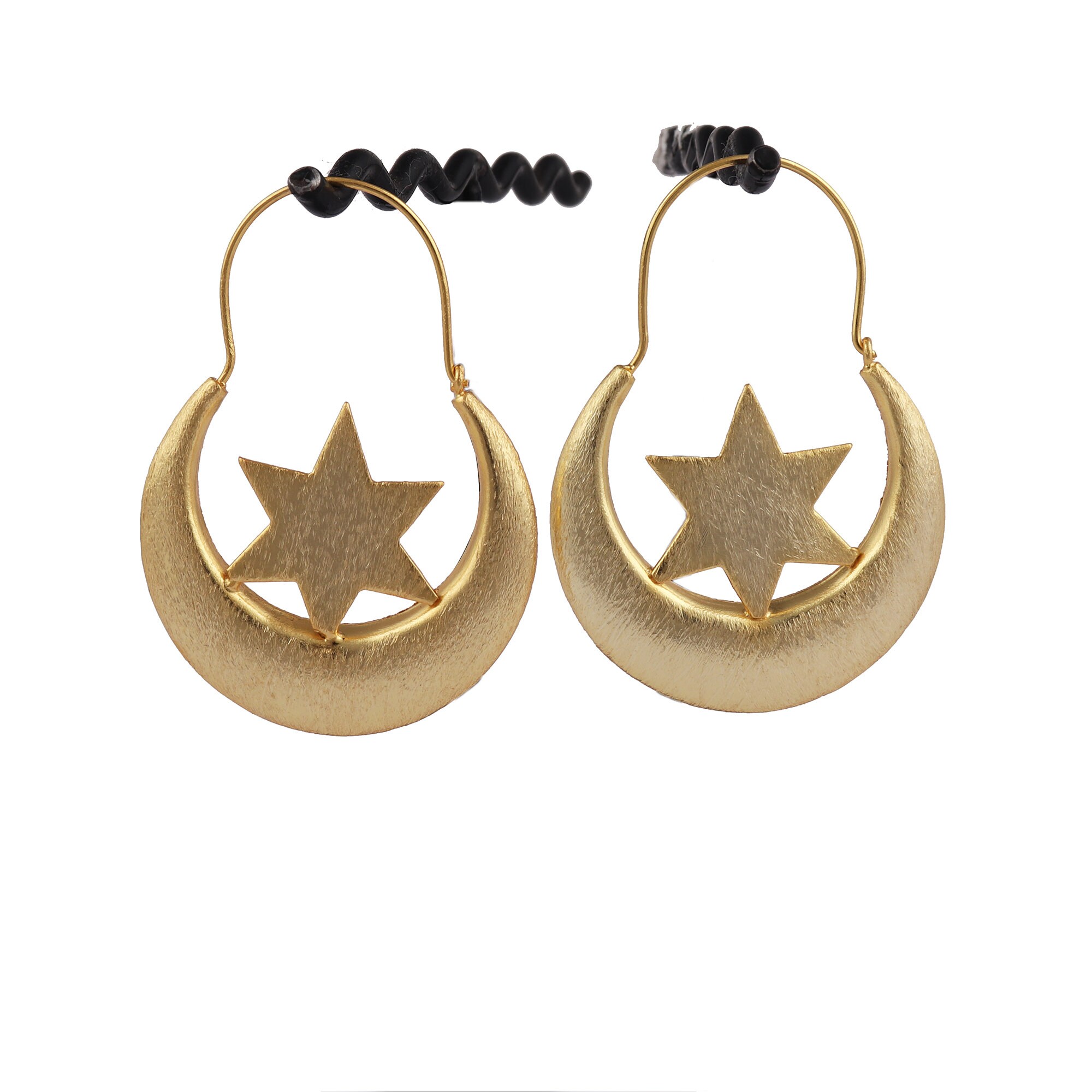 Gold Geometric Earring Gold Dangle Earrings Brushed Etsy