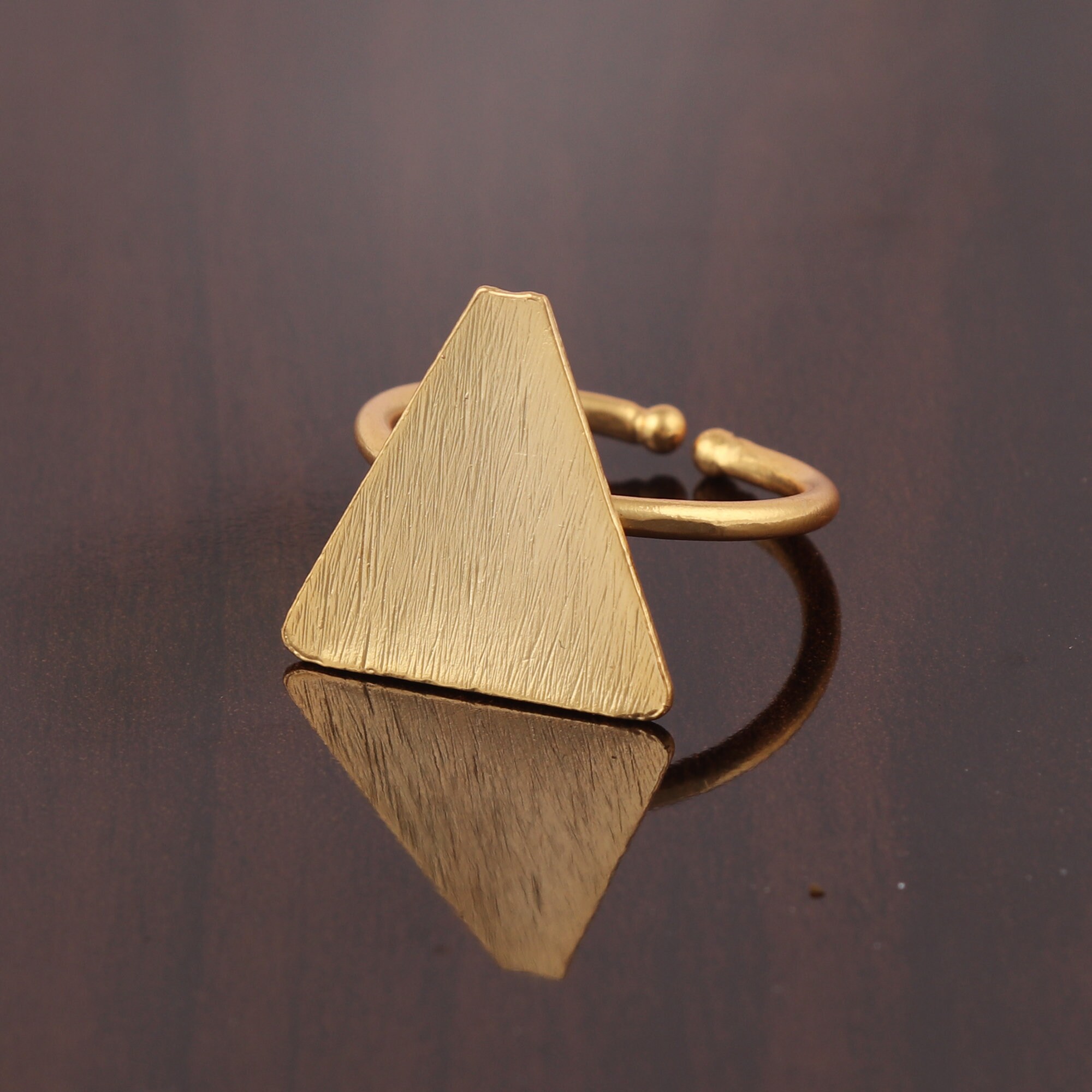 Brushed Gold Rings Gold Geometric Rings for Women Designer | Etsy