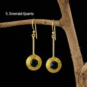Pretty Gold Plated Handmade Hook Earring Pair, Crystal, Amethyst ...