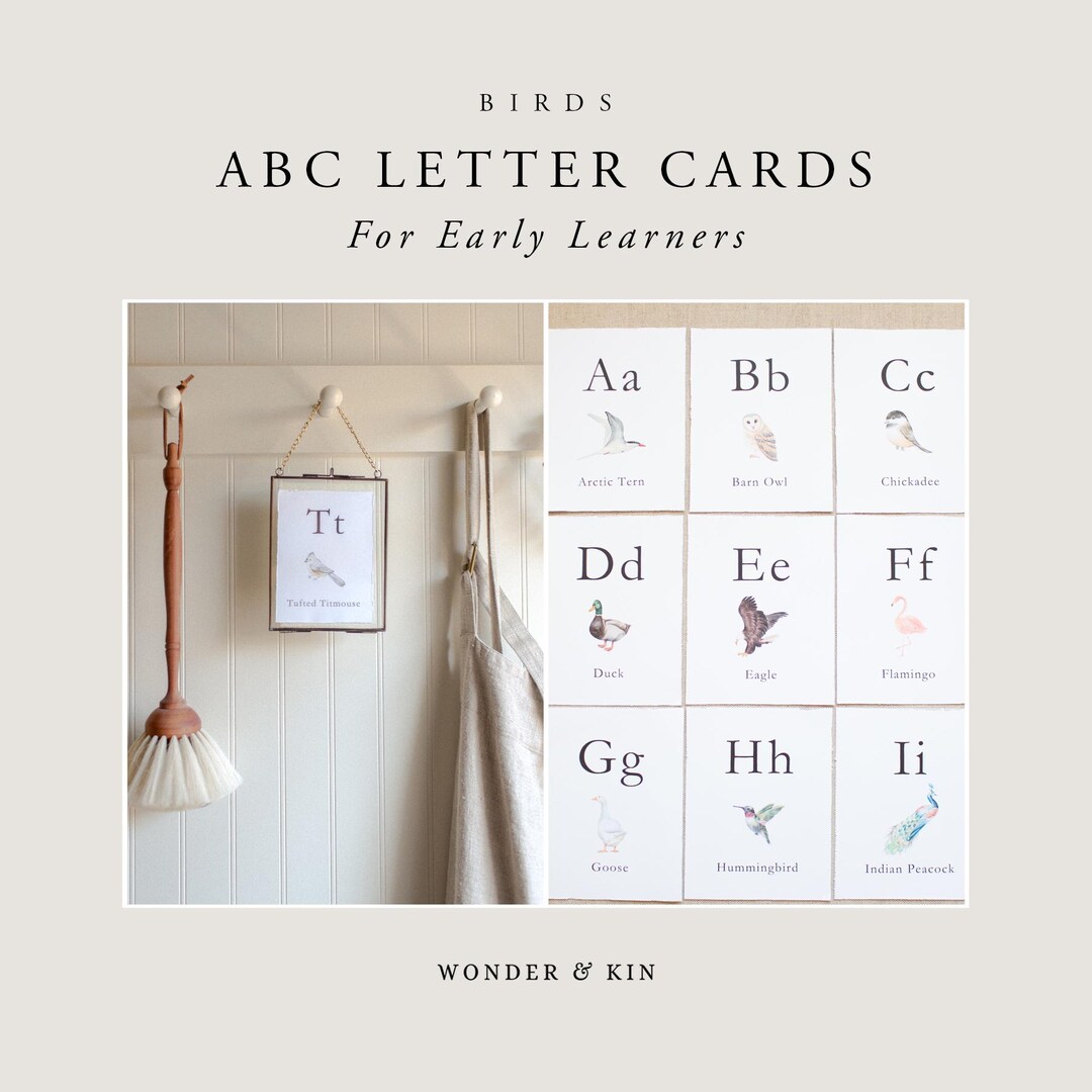 ABC Letter Cards | BIRDS - Etsy