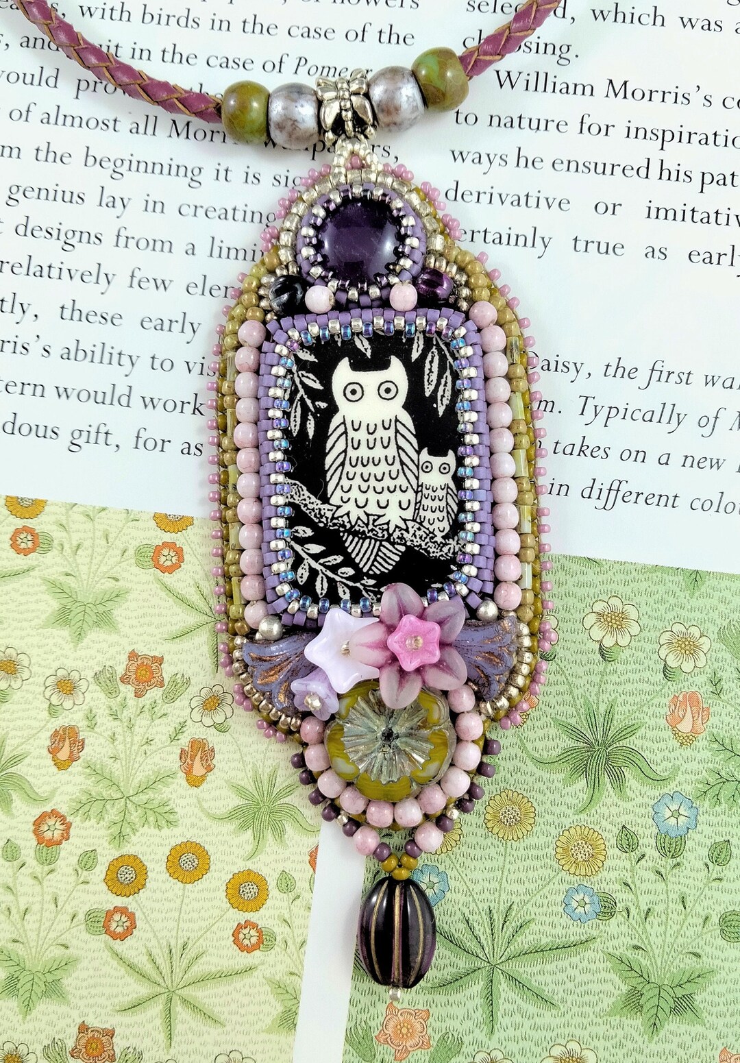 Owl Necklace. Beaded Owl Necklace. - Etsy