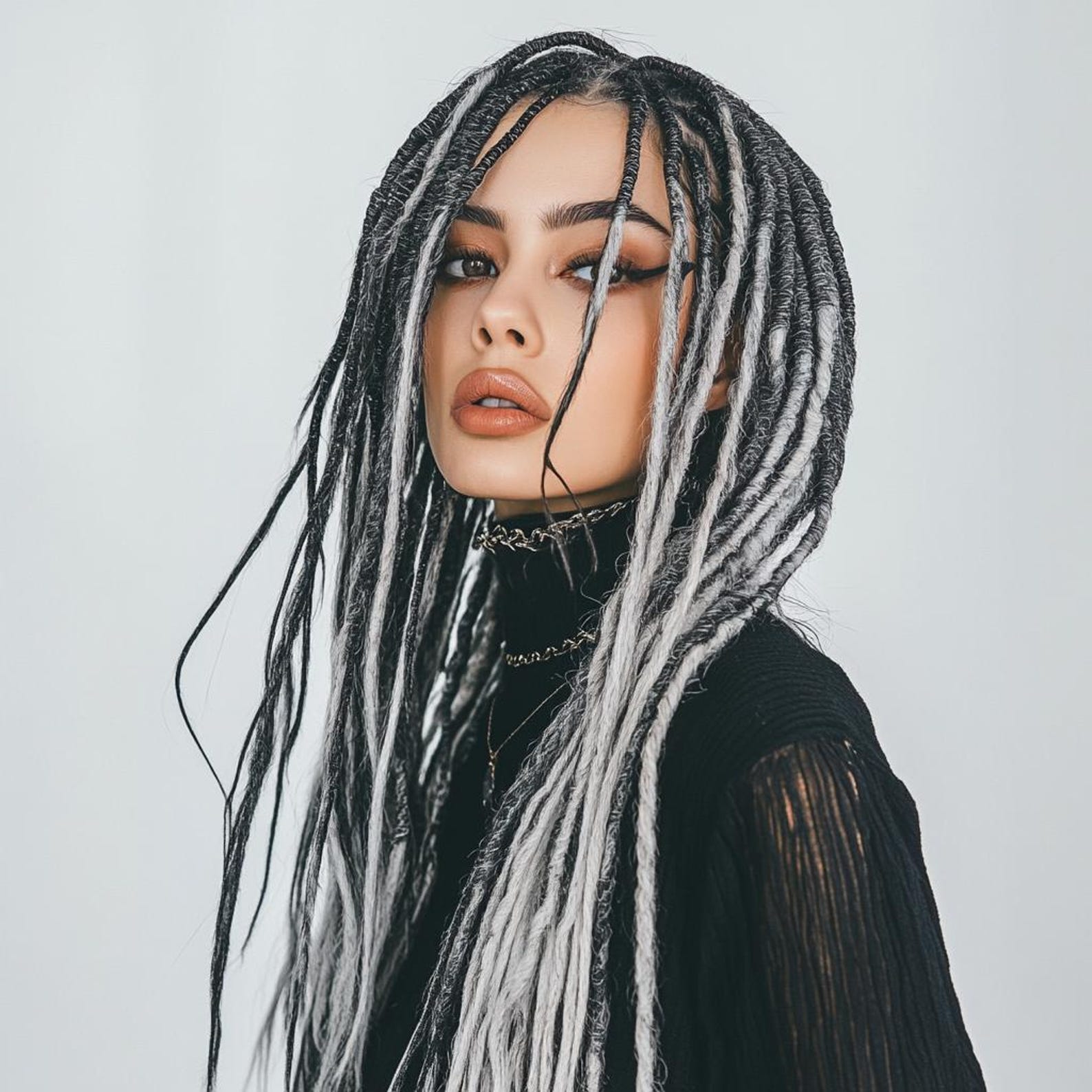 Hd Full Lace Salt and Pepper Grey Dreadlocks for Cosplay Wigs , Show ...