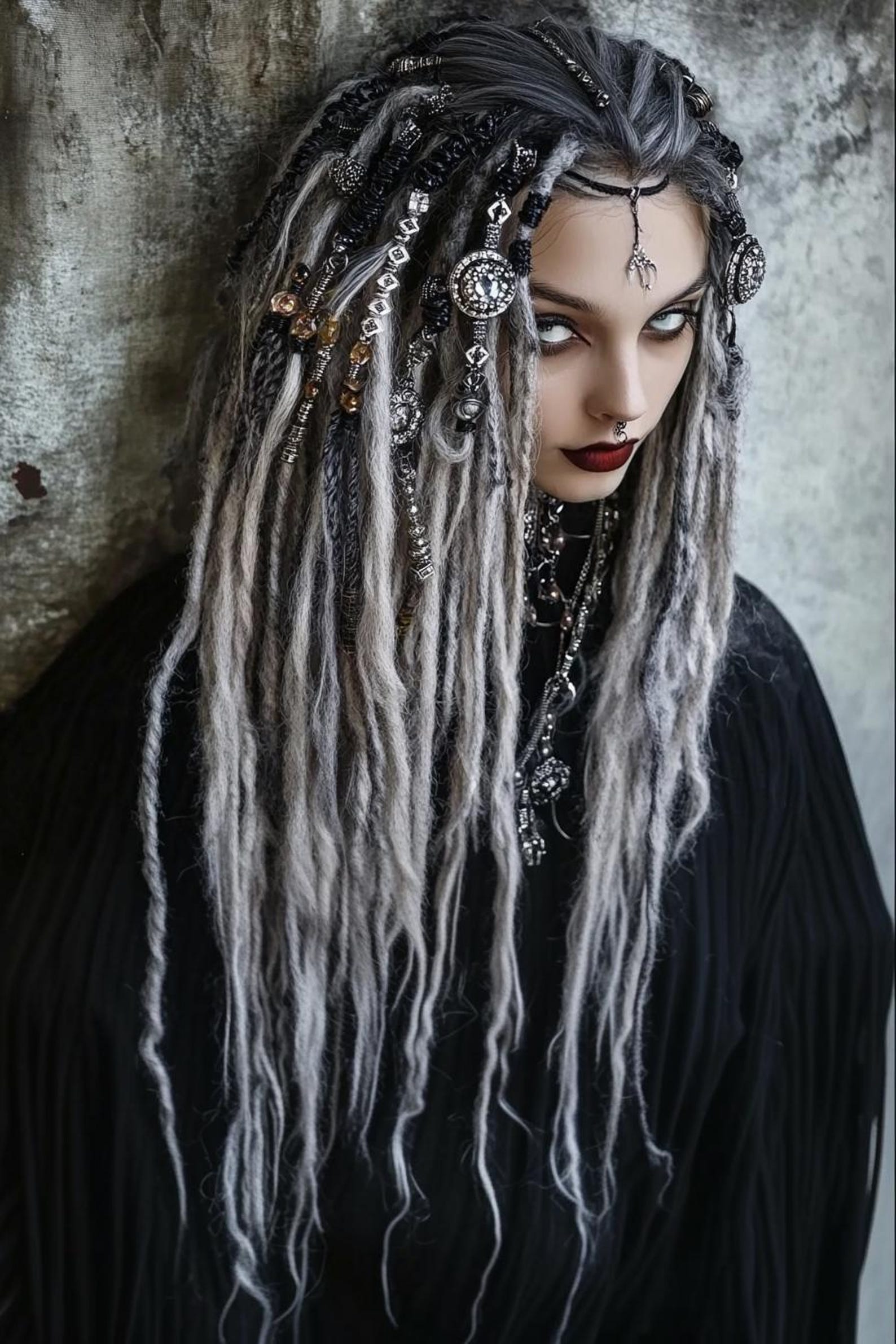 Salt & Pepper Grey Full Lace Dreadlock Wig | HD Lace Human Hair Loc Wig ...