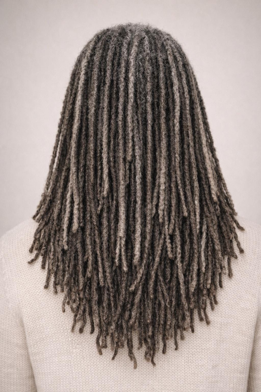 Men's Full Lace Loc Wig | Handmade Salt & Pepper Human Hair Dreadlock ...
