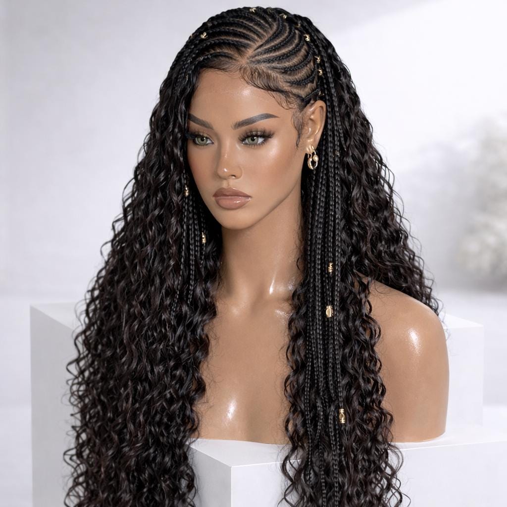 Full Lace Fulani Braid Wig - Etsy