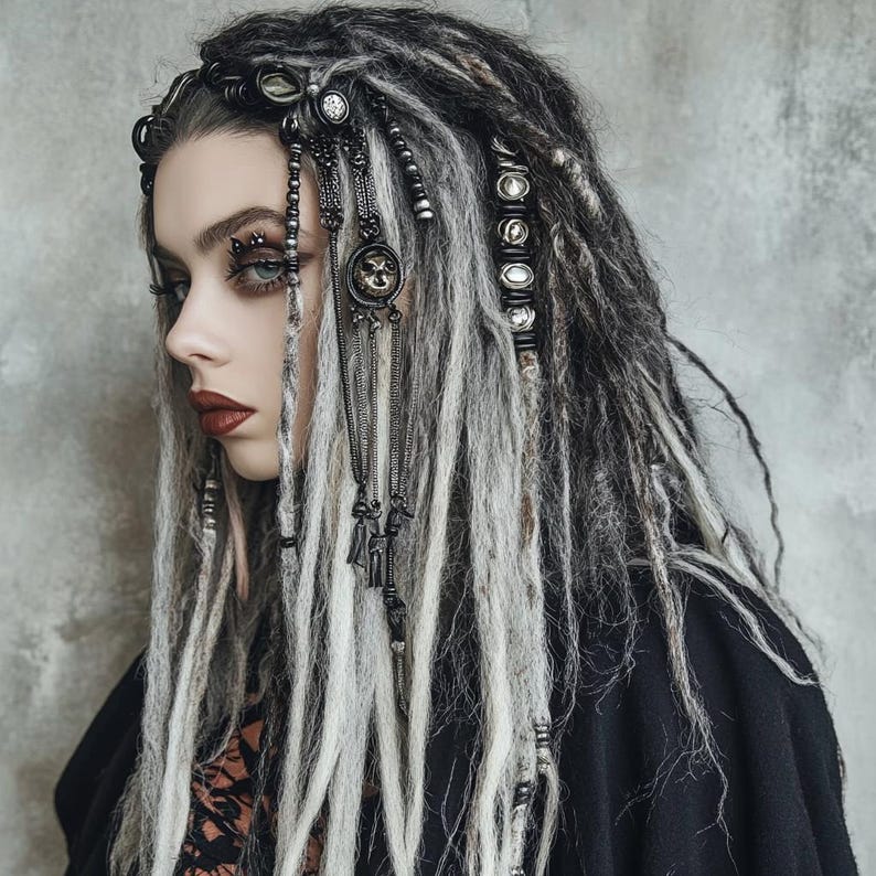 Salt & Pepper Grey Full Lace Dreadlock Wig | HD Lace Human Hair Loc Wig ...