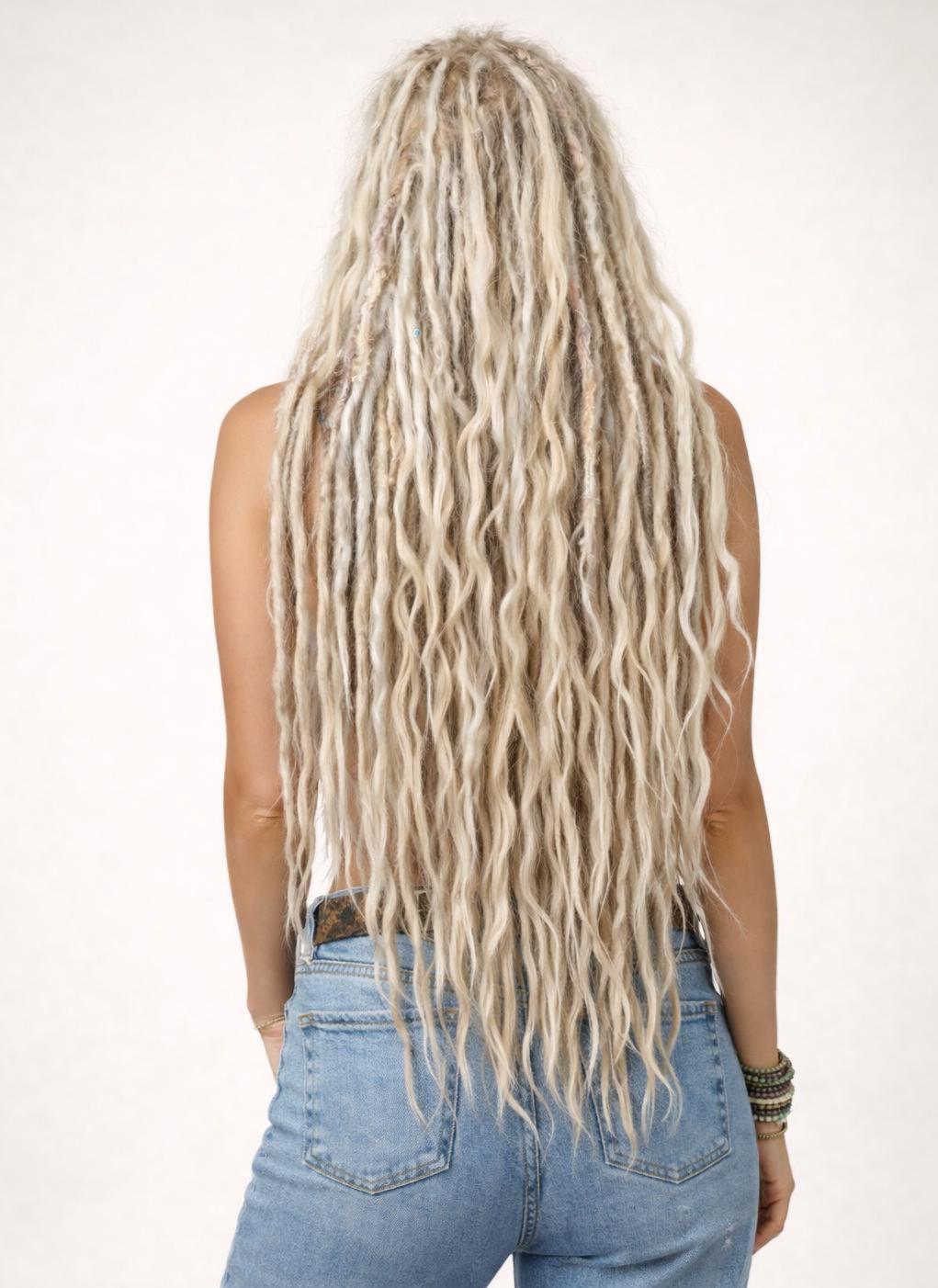 HD Premium Human Hair Lace Dreadlock Wig Platinum Blonde , Euro Style ...