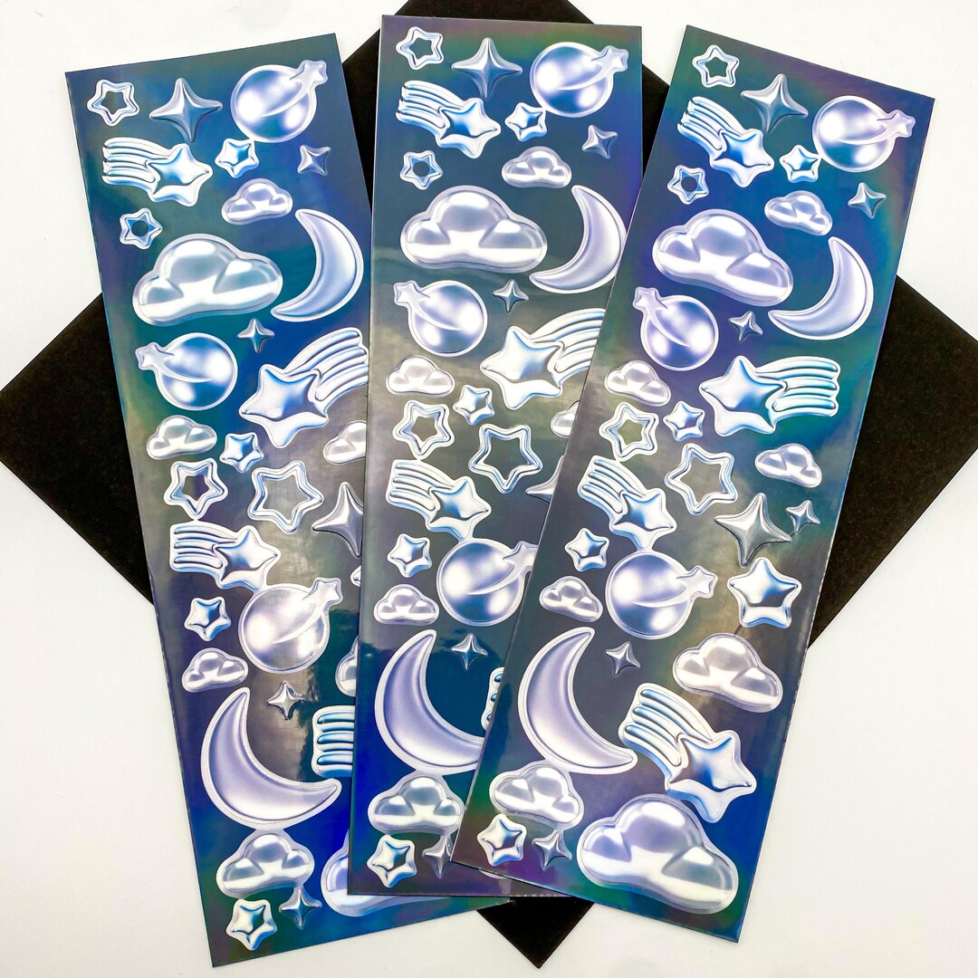 Y2K Silver Star Deco Sticker Sheet!| Korean Sticker Sheet | Deco ...