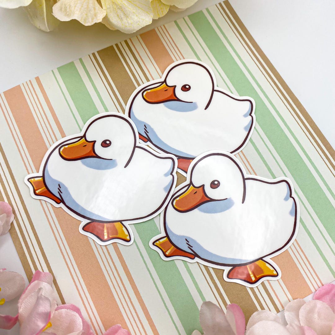 White Duck Sticker! | Sitting Duck Sticker| Cute Animal Sticker ...