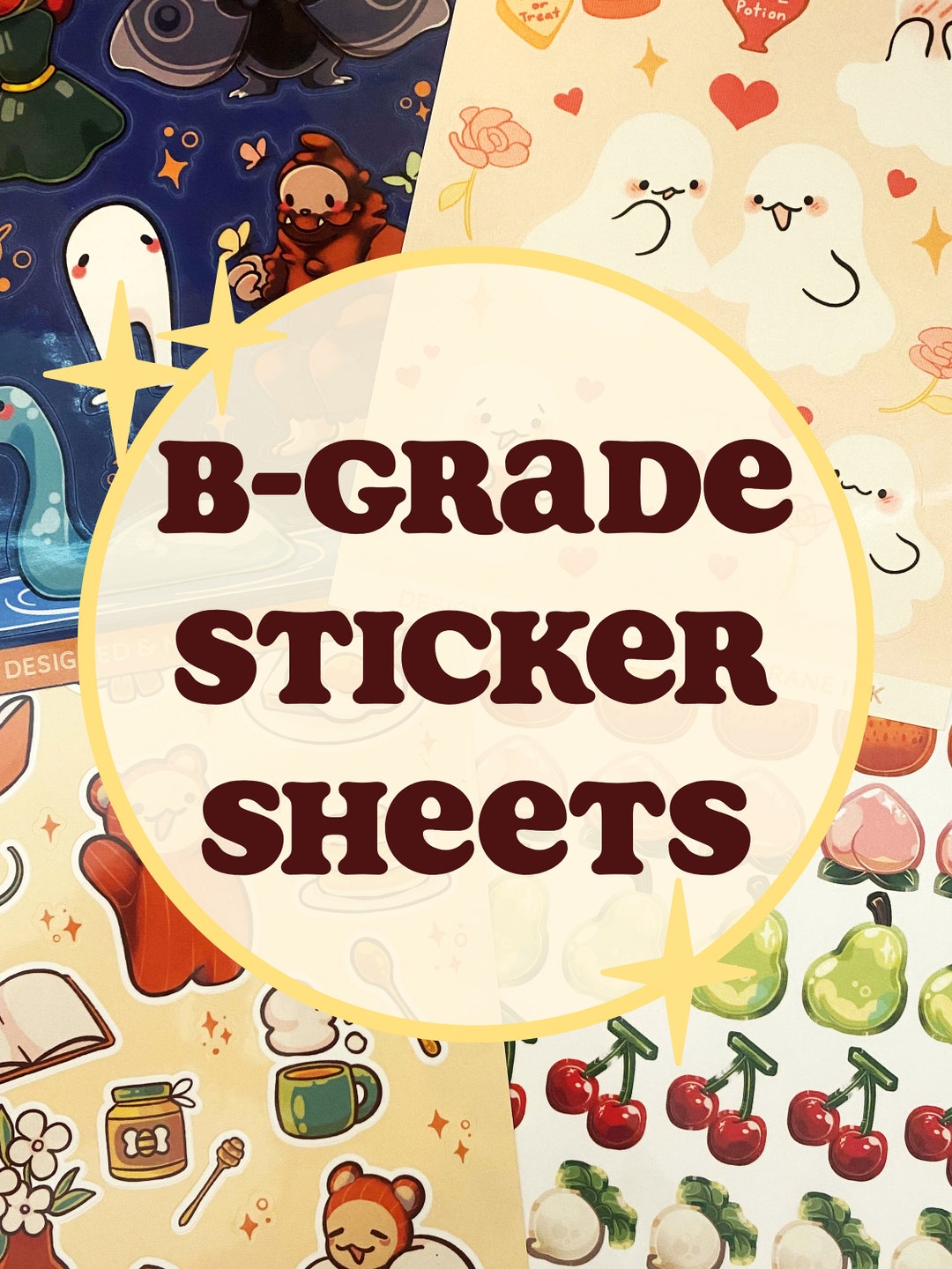 B-grade Sticker Sheet Pack! | OOPS Sticker Pack| Cute Sticker Sheets ...