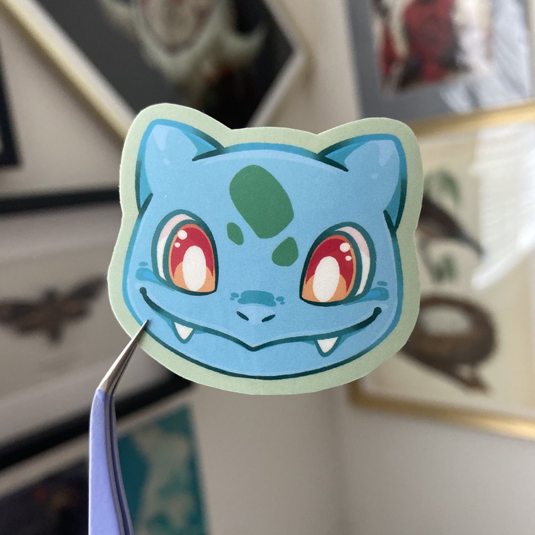 Bulbasaur Onion Turtle Sticker Grass Type Glossy, Vinyl Sticker - Etsy
