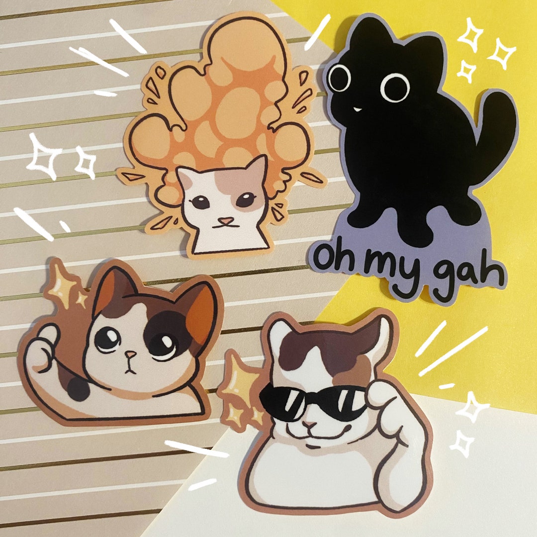 Meme Cats Sticker Pack | Funny Cat Memes | Cat Lover Sticker Pack | Cat ...