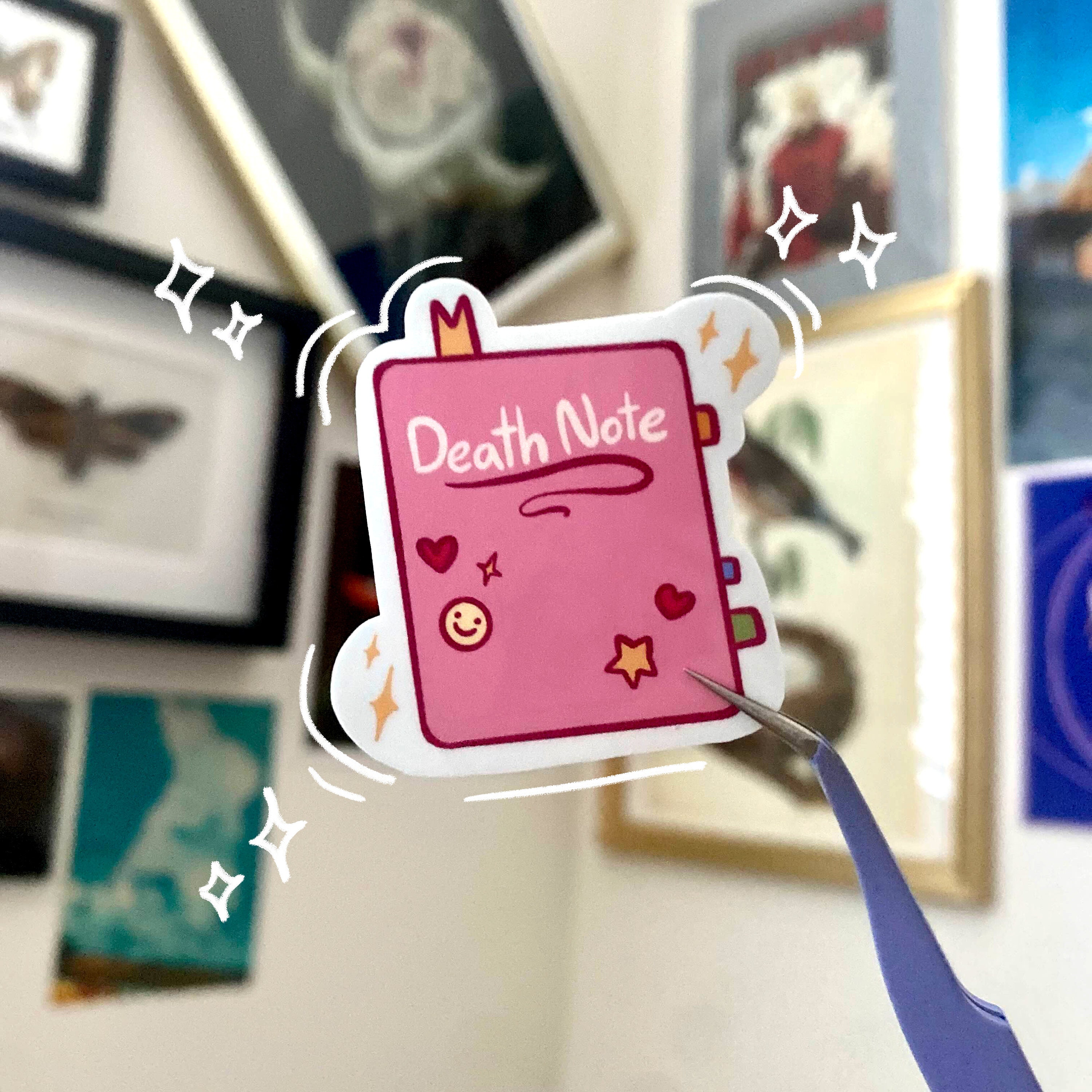 Dead Note Sticker Pink Meme Dead Note Ryuk Sticker Classic Anime ...