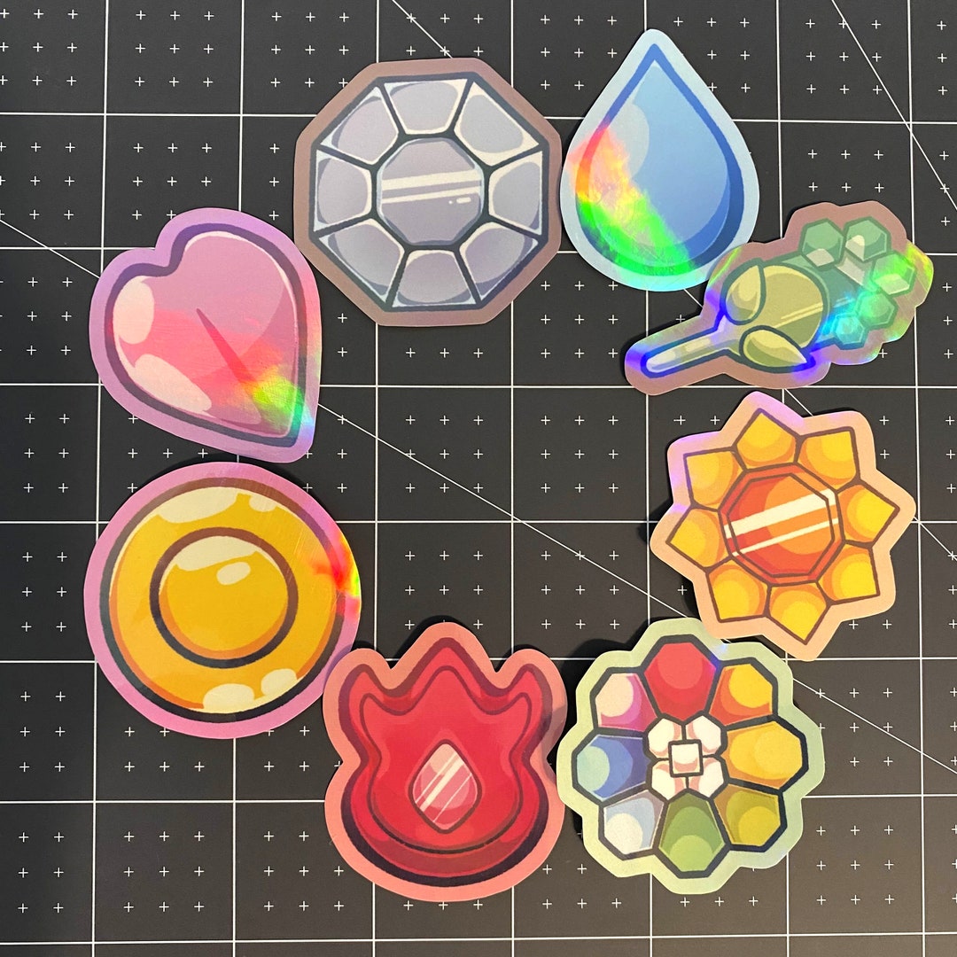 Kanto Gym Badge Stickers!| Gen 1 Gym Badges | Red & Blue Pokemon ...
