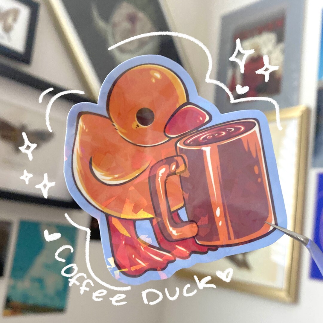 Yellow Ducky Coffee Sticker | Coffee Lover, Pet Duck Gift - Etsy